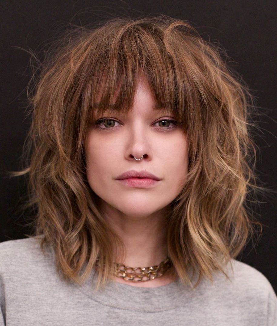 Full Bangs With Medium Length Hair Full Bangs With Medium Length Hair