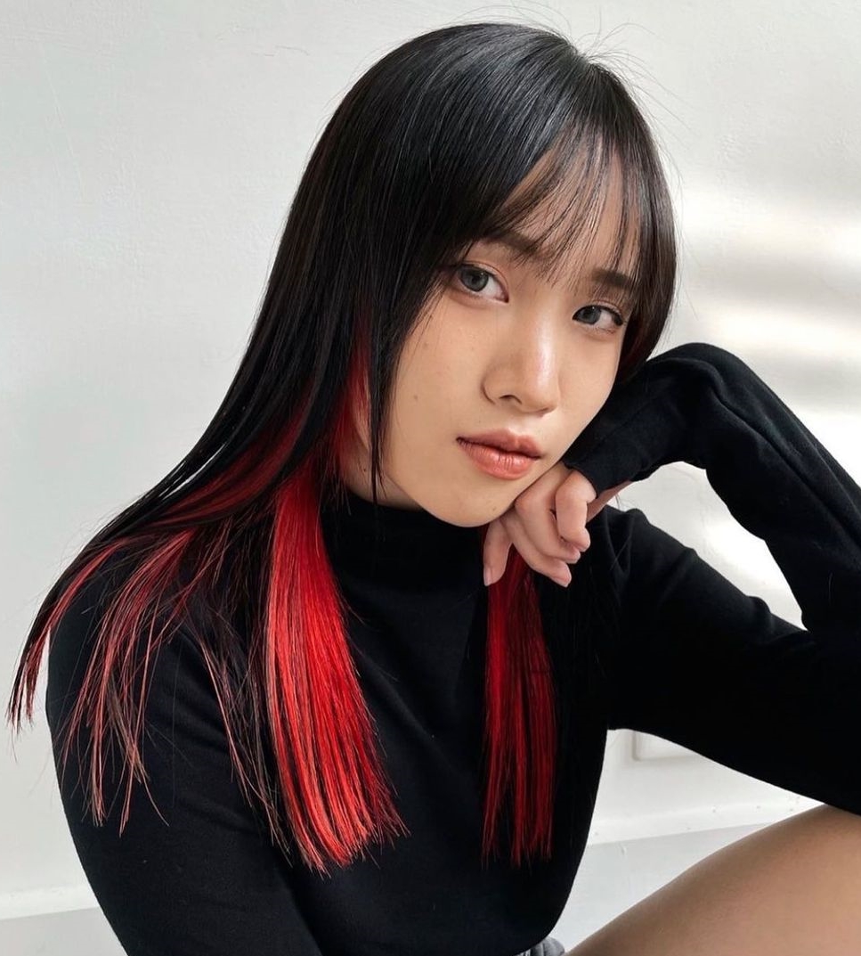 Red Hair Underneath Black Gisela Key Red Hair Underneath Black Gisela Key