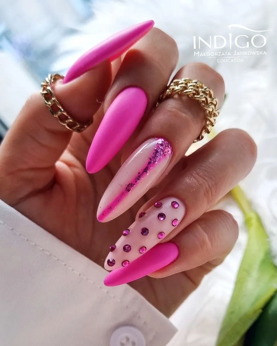 30 Cute Nails With Rhinestones To Dazzle Your Great Manicure